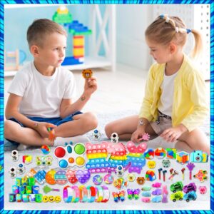 206 PCS Party Favors for Kids 3-5 8-12, Pop Fidget Toys Pack Birthday Gifts Bulk Toys Goodie Bag Stuffers, Treasure Box Toys for Classroom Prizes for Kids Pinata Stuffers