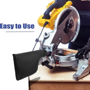 2pcs Dust Bag for Miter Saw, Model 255 Black Dust Collection Bags, Adjustable Outlet with Zipper for Miter Saw, Tank Belt Sander, Table Saw, Edge Planer, Diagonal Saw, 2 Pack