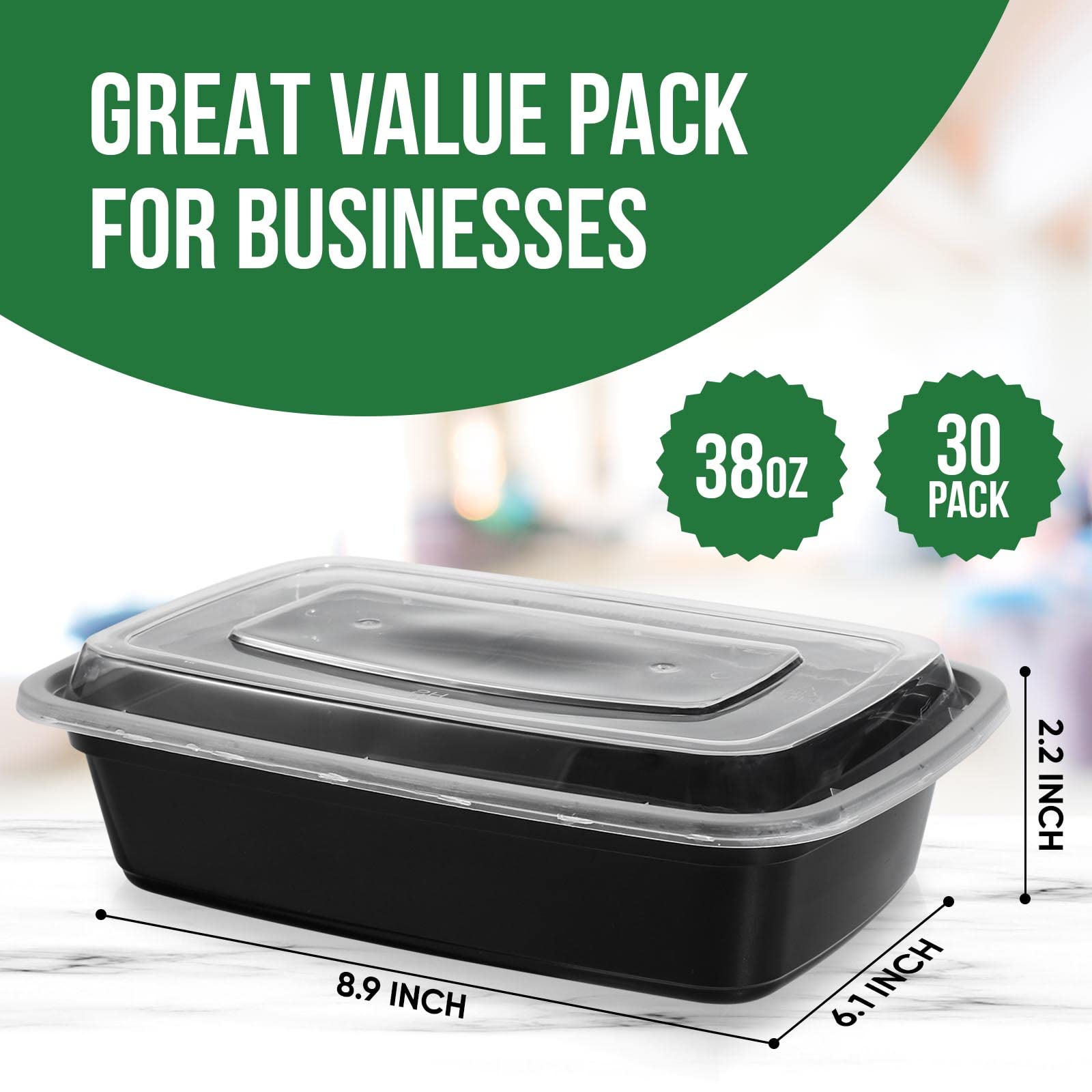 TaidMiao Meal Prep Containers Reusable - 38oz 30 Pack Meal Prep Containers With Lids Microwavable, Freezer Safe Food Prep Containers, Disposable To Go Containers