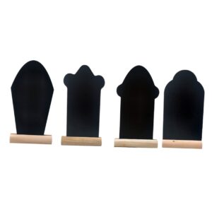 besportble home décor 4pcs wooden tombstone decoration card erasable black wedding decor