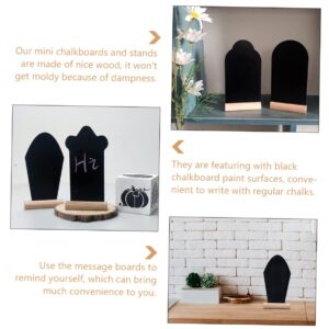 BESPORTBLE Home Décor 4pcs Wooden Tombstone Decoration Card Erasable Black Wedding Decor