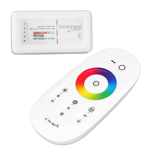 LED Remote Controller, LED Strip Light Dimmer DC12 to 24V 2.4GHz Wireless RF Touch RGBW 7 Color Dimming 64000 Color Temperature for Home