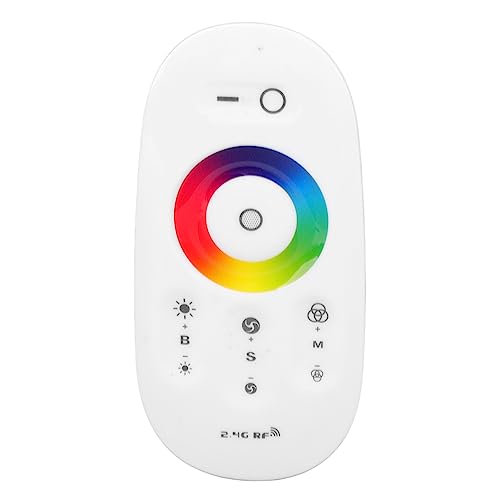 LED Remote Controller, LED Strip Light Dimmer DC12 to 24V 2.4GHz Wireless RF Touch RGBW 7 Color Dimming 64000 Color Temperature for Home