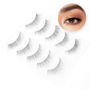 lashes natural false eyelashes soft wispy lashes faux mink 11mm false lashes chiref fluffy curly false eyelashes natural look lashes 3d 5 pairs dy-3-funny