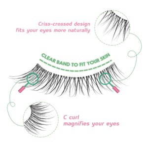 Lashes Natural False Eyelashes Soft Wispy Lashes Faux Mink 11mm False Lashes Chiref Fluffy Curly False Eyelashes Natural Look Lashes 3D 5 Pairs DY-3-Funny