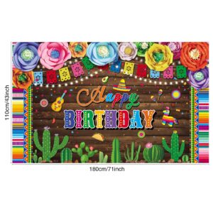 6 * 4ft Mexican Happy Birthday Backdrop - Mexican Themed Fiesta Birthday Party Decorations Mexican Party Supplies Mexican Banner Mexico Cinco De Mayo Carnival Photo Booth Background