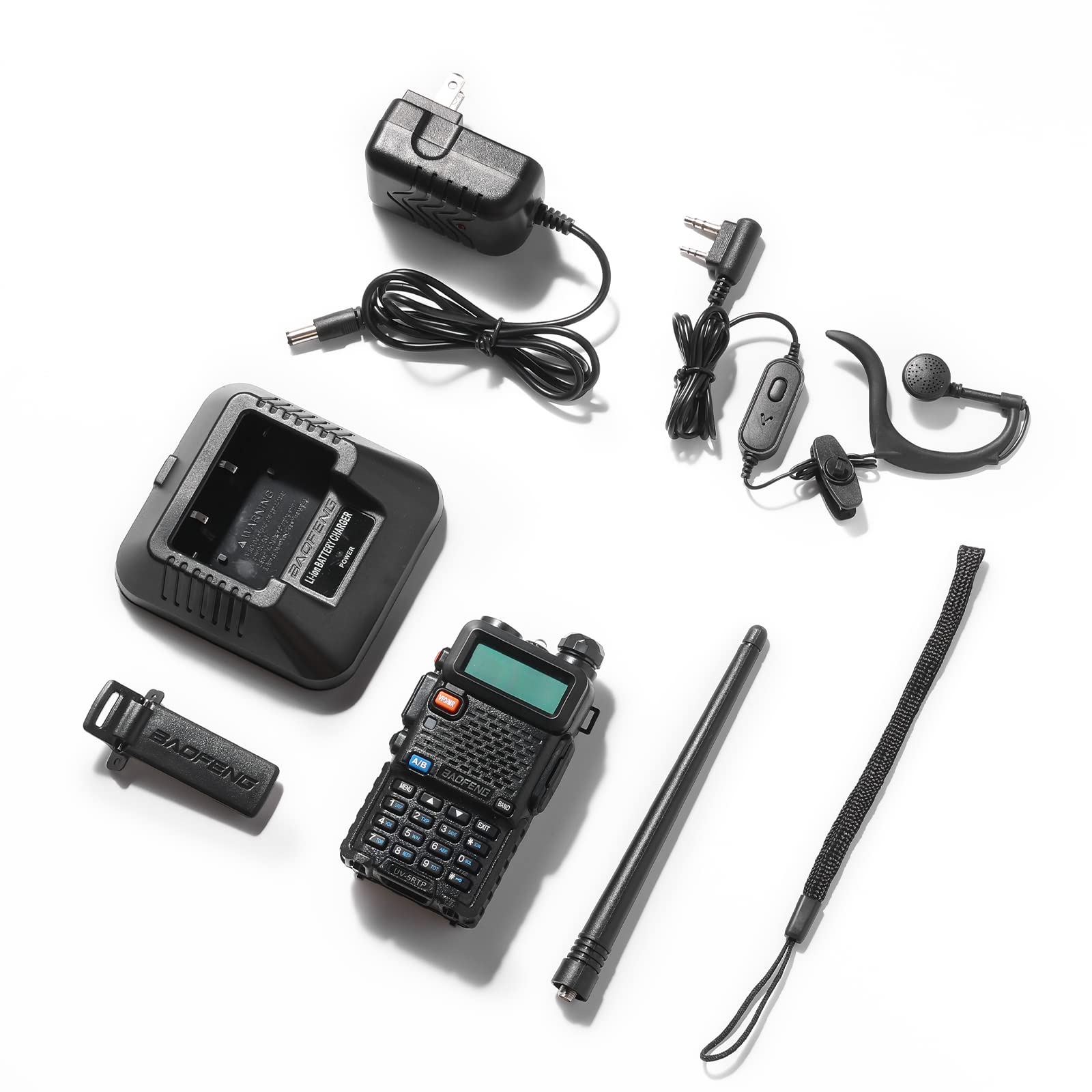 Baofeng UV-5RTP Dual Band Two Way Radio, UV-5R 8W High Power Version, Ham Radio Handheld with Earpiece, Black