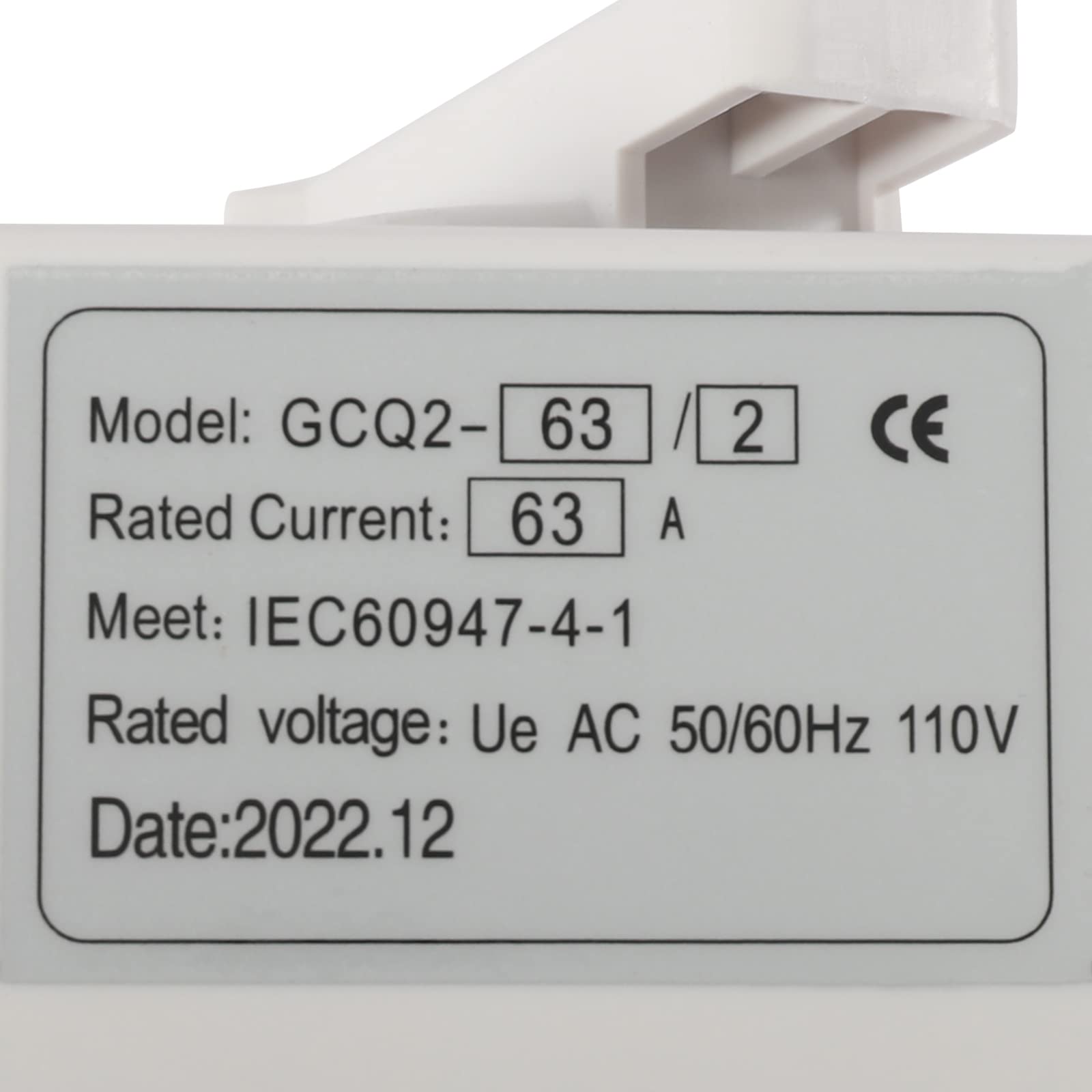 110V 2P 63A Mini Dual Power Automatic Transfer Switches Toggle Controller Change-Over Switch Self Cast Conversion