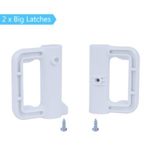 KISKIZ Retractable Baby Gates Extra Wide Baby Gate Replacement Parts Kit Retractable Dog Gate Full Set Wall Mount Accessories Extra Long Baby Gate Hardware with Brackets, Latches, Hooks, Screws, White