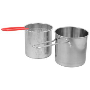 Stainless Steel Deep Frying Pot: Small Deep Fryer Japanese Tempura Fish Fry Pan with Basket Deep Fryer Pot Perfect For Frying Fish Shrimp