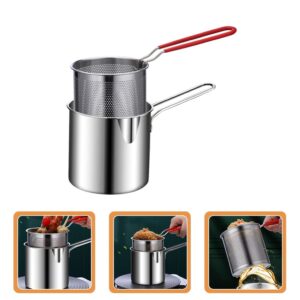 Stainless Steel Deep Frying Pot: Small Deep Fryer Japanese Tempura Fish Fry Pan with Basket Deep Fryer Pot Perfect For Frying Fish Shrimp