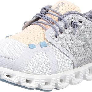 ON Women's Cloud 5 Push Sneakers, Glacier/Undyed White, 6.5