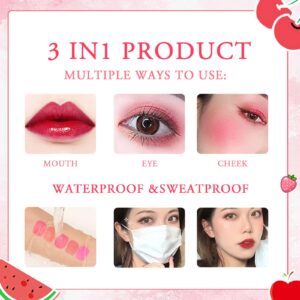 6 Colors Lip Stain Tint Set, Korean Lip Gloss Watery, Multi-use Lip & Cheek Tint Moisturizing Mini Liquid Lipstick,Long-lasting Waterproof Non-Sticky Cup High Pigment Lip Makeup