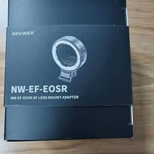 NEEWER EF to EOS R Mount Adapter, EF/EF-S Lens to RF Mount Camera Autofocus Converter Ring Compatible with Canon EOS R Ra RP R6 Mark II R6 R5 R3 R7 R10 R8 R50, Max Load: 4.4lb/2kg, NW-EF-EOSR