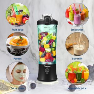 Tianmingwei Portable Blender 20oz USB Rechargeable Cup Juice Lemon Vegetables Fruit Milkshake Smoothie Reamers Bottle Making it Perfect for Indoor, Outdoor, Travel, Sports, or Class