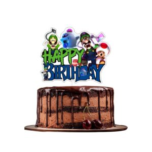 25pcs Luigi Mansion Cake Decorations with 1pcs Cake Topper, 24pcs Cupcake Toppers for Luigi Mansion Birthday Party Supplies