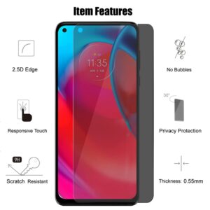 UZWZW (3+3) For Motorola Moto G Stylus 5G (2021) (3 Pack) Anti Spy Private Tempered Glass Film Privacy Screen Protector and (3 Pack) Camera Lens Protector, 9H Hardness, 2.5D, Anti Scratch