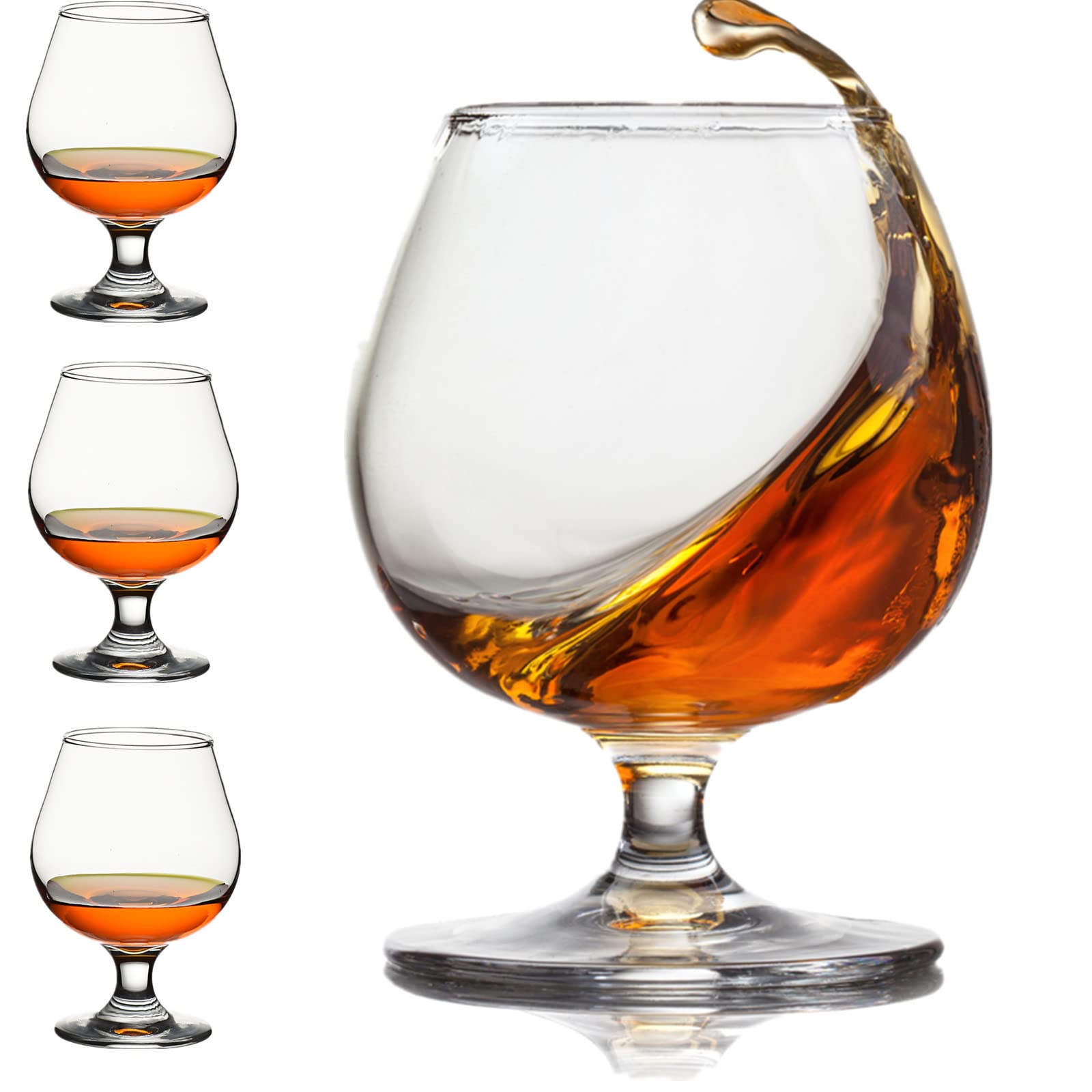 ninesung Whiskey Glasses Set of 4, Bourbon Glass, Old Fashioned Glasses, 11.5 Oz Short Stem Wine Glass for Spirits, Vodka, Scotch,Cognac, Brandy, Cocktails for New Year's