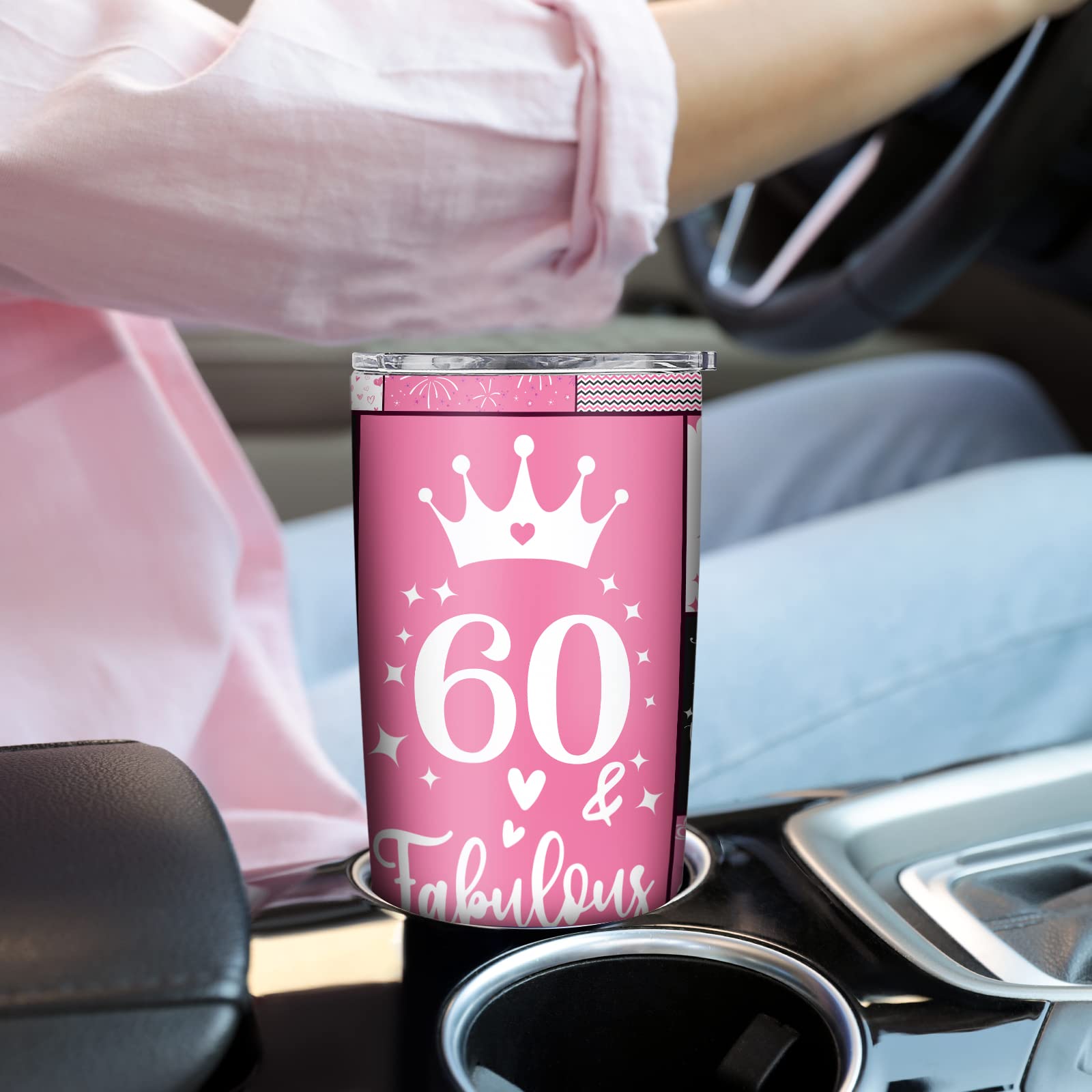 LJWJWLJW 60th Birthday Gifts for Women Tumbler 60 Year Old Gifts for Her Happy 60th Birthday Decorations Women 1963 Birthday Gifts Stainless Cup 20 Oz…