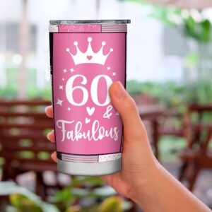 LJWJWLJW 60th Birthday Gifts for Women Tumbler 60 Year Old Gifts for Her Happy 60th Birthday Decorations Women 1963 Birthday Gifts Stainless Cup 20 Oz…