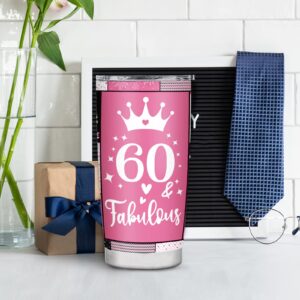 LJWJWLJW 60th Birthday Gifts for Women Tumbler 60 Year Old Gifts for Her Happy 60th Birthday Decorations Women 1963 Birthday Gifts Stainless Cup 20 Oz…