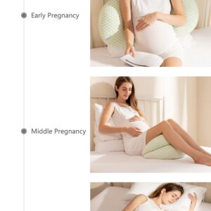 KAILE Pregnancy Pillows for Sleeping, Maternity Pillow for Pregnant Women with Detachable and Adjustable Pillow Cover - Support for Belly, Back, Legs, HIPS