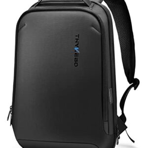 Thykebo High Tech Backpack for Men,Slim Laptop Backpack with USB Charging Port,Waterproof Business Backpack Ideal for Working,Daily