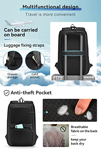 Thykebo High Tech Backpack for Men,Slim Laptop Backpack with USB Charging Port,Waterproof Business Backpack Ideal for Working,Daily