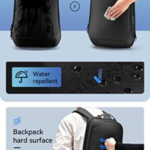 Thykebo High Tech Backpack for Men,Slim Laptop Backpack with USB Charging Port,Waterproof Business Backpack Ideal for Working,Daily