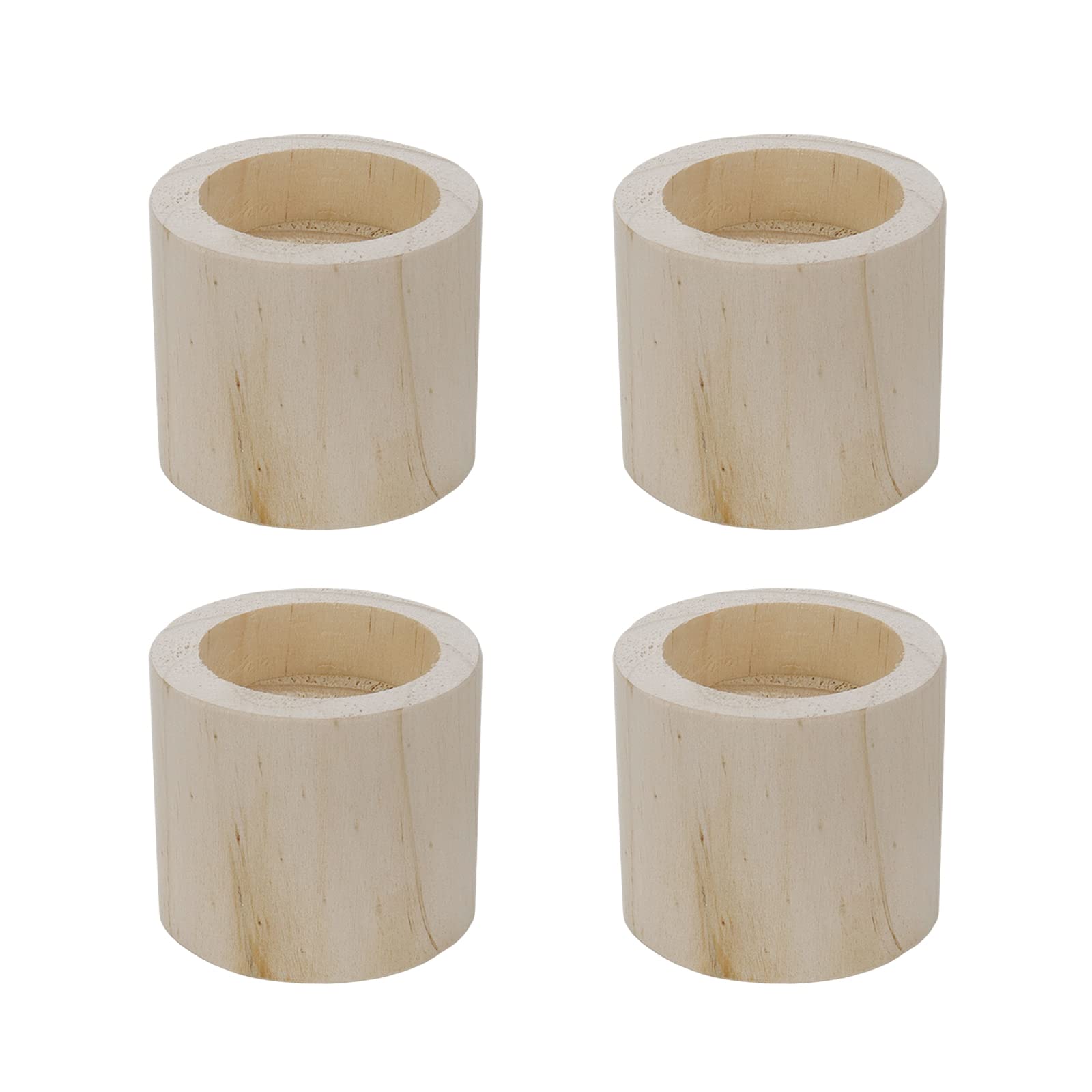 Tsnamay 4Pcs Cylinder Wood Bed Risers Furniture Risers Wooden Solid Original Color for DIY Painting Sofa Couch Chair Table Increase Legs Inner Dia.2.28",Increase Height 1.97 Inches