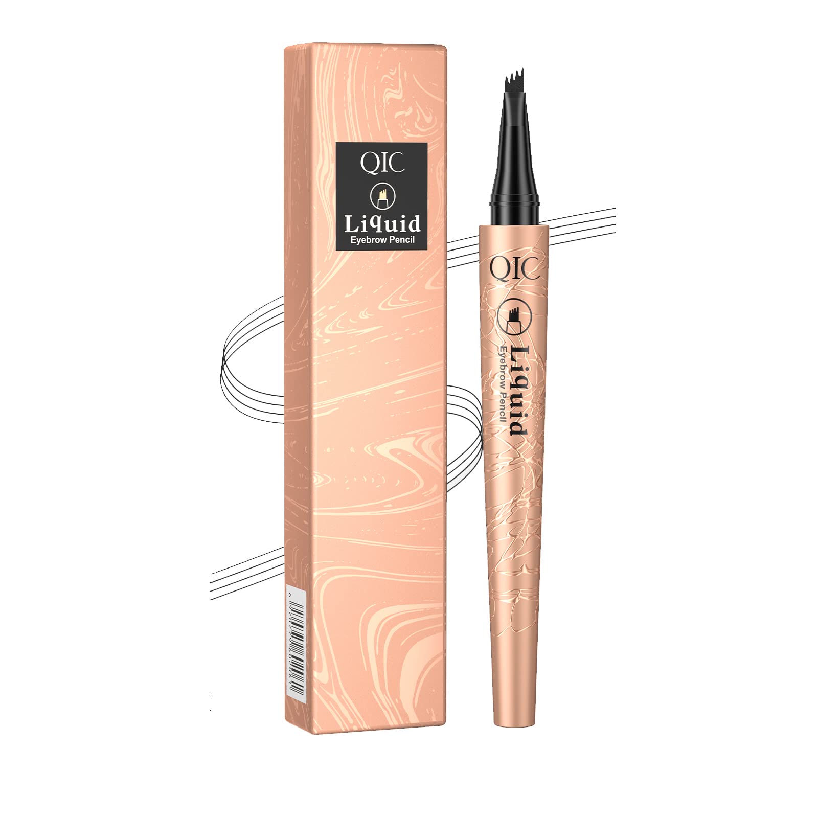 ObiPosay Waterproof Dark Brown Eyebrow Microblading Pen - Four Point Brow Pen for Natural-Looking Eyebrows, Long-Lasting and Smudge-Proof.(Dark Brown/02)