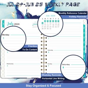 2024-2025 Planner - Academic Planner 2024-2025, Jul.2024 - Jun.2025, 6.3" x 8.4", Planner 2024-2025 Daily Weekly and Monthly, Perfect for Life Organizing - Indigo