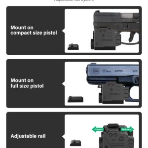 Gmconn Green Laser Light Combo, Tactical Pistol Light 800 Lumen LED Flashlight with Green Beam for Glock Taurus