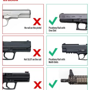 Gmconn Green Laser Light Combo, Tactical Pistol Light 800 Lumen LED Flashlight with Green Beam for Glock Taurus