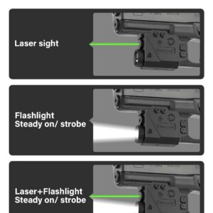 Gmconn Green Laser Light Combo, Tactical Pistol Light 800 Lumen LED Flashlight with Green Beam for Glock Taurus