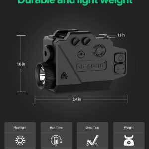 Gmconn Green Laser Light Combo, Tactical Pistol Light 800 Lumen LED Flashlight with Green Beam for Glock Taurus