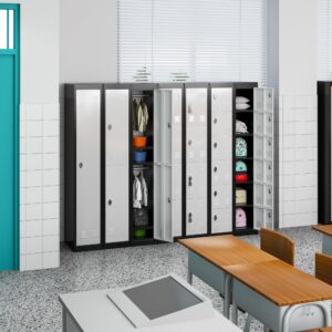 GangMei Metal Storage Locker, 72" Tall Employee Locker with 3 Doors, Storage Cabinet Locker for Employees School Hospital Gym Home Office Garage with Hooks Requires Assembly(Light Gray)