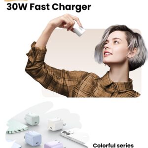 UGREEN 30W USB C Charger, Nexode Foldable GaN PPS Compact Fast Wall Charger Block, USB-C Power Adapter for iPhone 15 Pro Max/14/13, Galaxy S23 Ultra, Google Pixel 7, MacBook Air, iPad Pro (White)