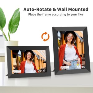 FANGOR 10.1 Inch WiFi Digital Picture Frame 1280x800 HD IPS Touch Screen, Electronic Smart Photo Frame with 32GB Storage, Auto-Rotate, Instantly Share Photos/Videos via Uhale App from Anywhere 4 Pack