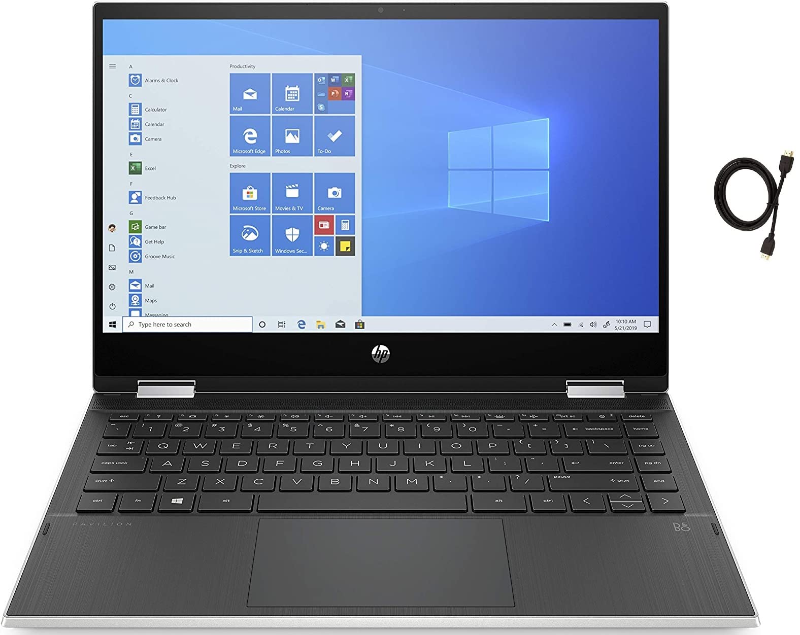 HP 2023 Pavilion x360 14" FHD IPS Touchscreen Premium 2-in-1 Laptop, 11th Gen Intel 4-Core i5-1135G7 Upto 4.2GHz, 32GB RAM, 256GB PCIe SSD, Windows 11 Home + HDMI Cable, Silver