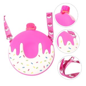 BESTOYARD 1 PC Donut Kettle Kids Sports Water Bottle for Kids Portable Water Kettle Donut Bottle Leakproof Water Bottle with Silicone Sleeve Donut Gifts Drinking Bottle Water Cup