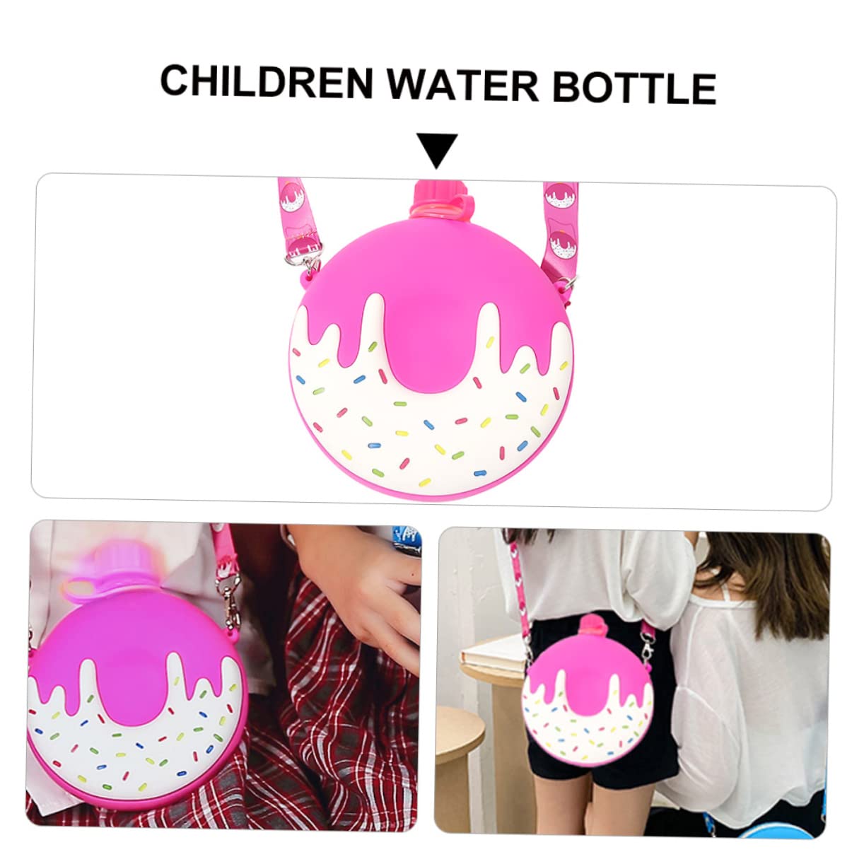 BESTOYARD 1 PC Donut Kettle Kids Sports Water Bottle for Kids Portable Water Kettle Donut Bottle Leakproof Water Bottle with Silicone Sleeve Donut Gifts Drinking Bottle Water Cup