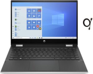 hp 2023 pavilion x360 14" fhd ips touchscreen premium 2-in-1 laptop, 11th gen intel 4-core i5-1135g7 upto 4.2ghz, 8gb ram, 512gb pcie ssd, windows 11 home + hdmi cable, silver