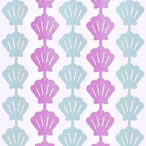 xo, Fetti Party Mermaid Shell Foil Curtain - Set of 2 | Mermaid Birthday Party Supplies, Under The Sea Decorations, Let's Shellabrate, Sea Creatures Favors, Ocean Animal