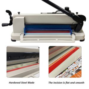 HFS(R) Heavy Duty Guillotine Paper Cutter 400 Sheet Capacity | Solid Steel Construction (A4-12'' Paper Cutter)