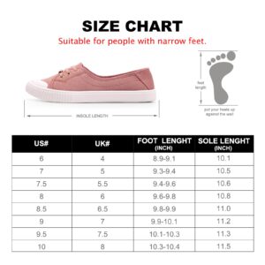 Harvest Land Womens Canvas Low Top Sneakers Slip on Shoes for Women Fashion Walking Sneakers Pink8.5