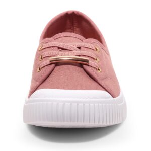 Harvest Land Womens Canvas Low Top Sneakers Slip on Shoes for Women Fashion Walking Sneakers Pink8.5