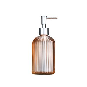 soap pump dispenser 400ml refillable glass soap dispenser for bathroom countertop kitchen room，empty liquid soap dispenser bottle, home hotel bathroom accessories bottles dispenser (color : l)