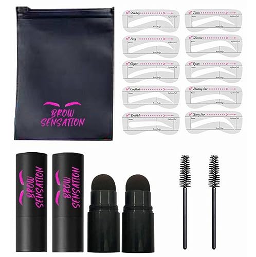 Eyebrow Stamp Stencil Kit, Brow Stamp Kit, Waterproof Eye Brow Stamping Kit, Easy To Use Eyebrow Kit, Brow Stencils and Stamp Kit, Eyebrow Stencil Kit