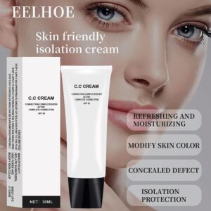 QUAAM 3PCS Skin Tone Adjusting CC Cream SPF 50,Cosmetics CC Cream Face Sunscreen and Foundation,makeup Primer Moisturizing Skin Concealer Brightening Skin Tone